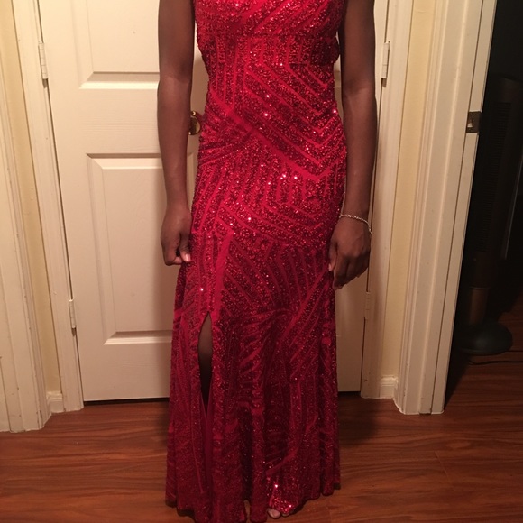 Dresses | Long Red Sparkle Dresses | Poshmark